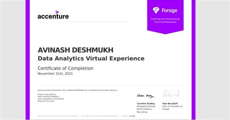 Avinash Deshmukh On Linkedin Forage Dataanlytics Work Accenture