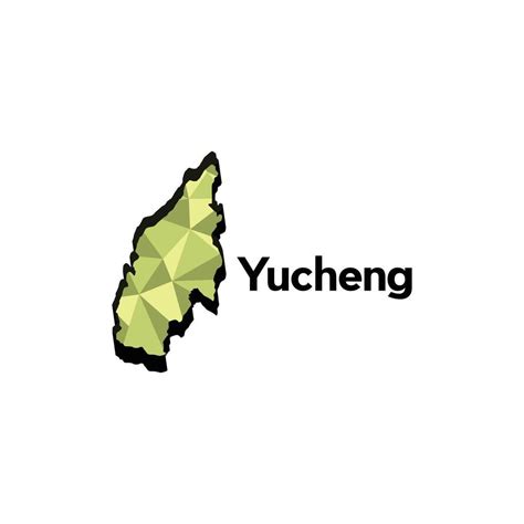 Yucheng City Map Map Of China Country Polygon Style Geometric Simple Design Template Map On