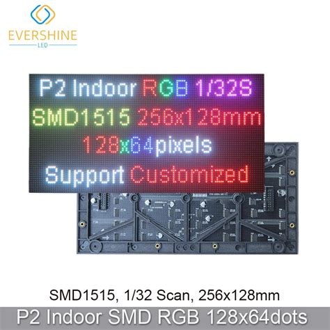 실내 Led 패널 매트릭스 Led 광고 Tv 디스플레이 화면 Rgb 풀 컬러 고해상도 P2 Smd1515 128x64 픽셀