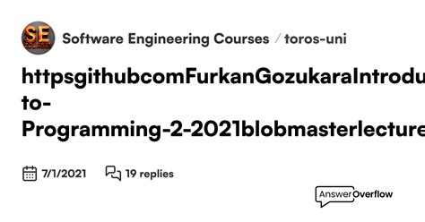 Furkangozukaraintroduction To Programming 2 2021blobmasterlectures