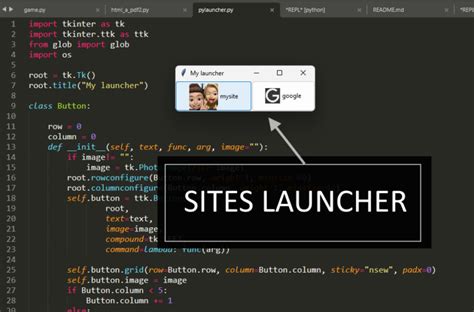 Sites Launcher With Tkinter Python Programming