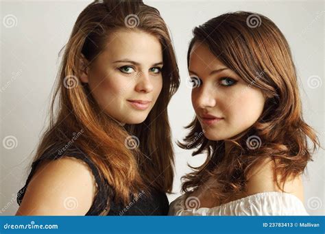 Two Lesbian Girls Stock Image Image Of Erotic Flirting 23783413