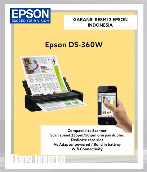 Jual Scanner Epson Ds 360w Portable Wifi Di Seller Elangtoserba Kembangbahu Kab Lamongan