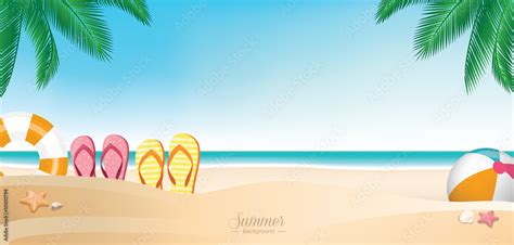 Colorful summer vacation beach banner background Stock Vector | Adobe Stock