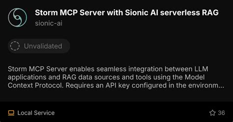 Storm MCP Server With Sionic AI Serv LobeHub