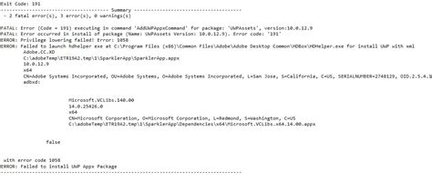 Solved Installer Issue With Exit Code 191 Adobe Product Community