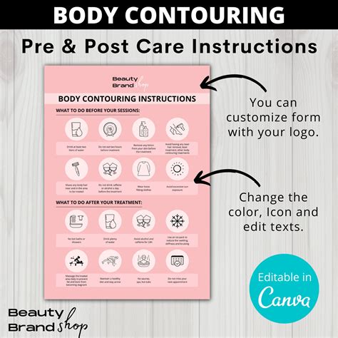 Body Contouring Pre Care And Post Care Instructions Body Etsy