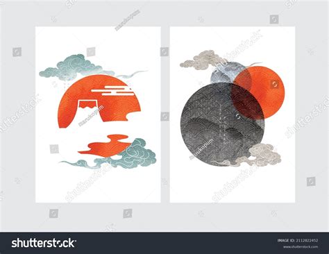 Abstract Art Background Japanese Wave Pattern Stock Vector Royalty