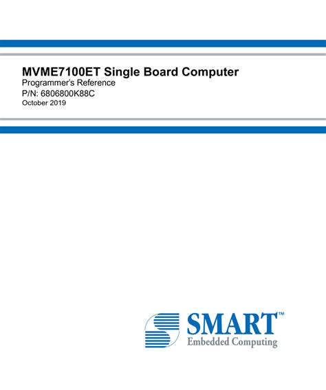 Smart Embedded Computing Mvme7100et Programmers Reference Manual Pdf Download Manualslib