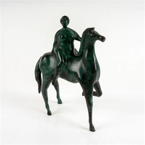 Artist Signed Bronze Sculpture Nude Female Riding Horseback Sold At