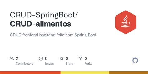github crud springboot crud alimentos crud frontend backend feito com spring boot
