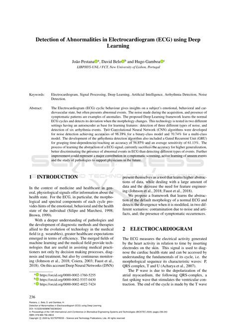 Pdf Detection Of Abnormalities In Electrocardiogram Ecg Using Deep Learning