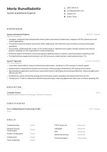 Network Engineer Resume Example