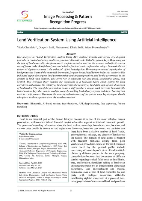 Pdf Land Verification System Using Artificial Intelligence