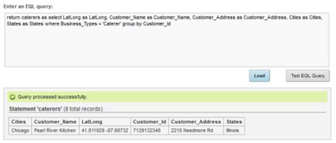 Using An Eql Query To Generate The Set Of Locations