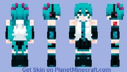 Hatsune Miku Vocaloid Minecraft Skin