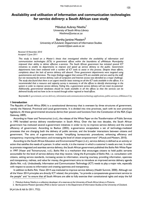(PDF) Availability and utilisation of information and communication technologies for service ...