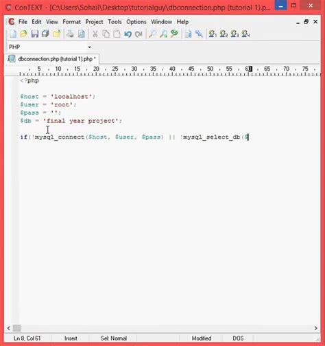 Tutorial One How To Connect To A Database Php Youtube