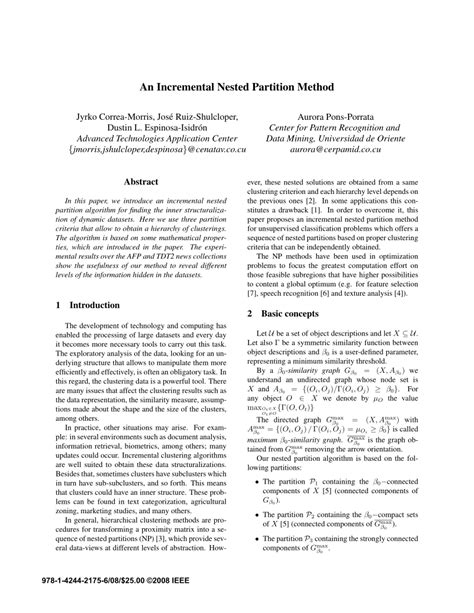 Pdf Incremental Nested Partition Method