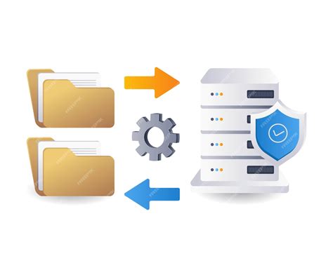 기술 서버 인포그래픽 평면 이소메트릭 3d 일러스트레이션 프리미엄 벡터