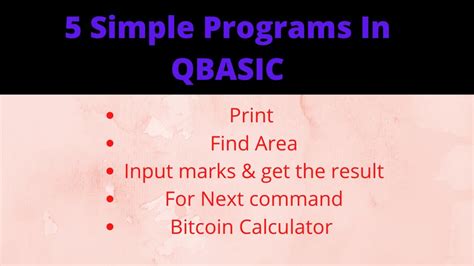 Simple Programs In Qbasic Bitcoin Calculator Print Input For