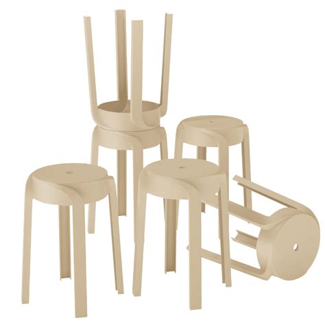 Mifi 6 Pack Stackable Classroom Stools Plastic Stools Nesting Stools Colorful Round Stools