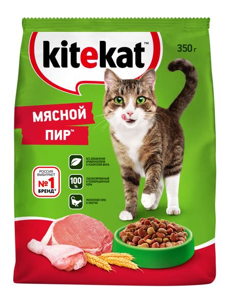 Корм сухой Китикет Мясной пир для взрослых кошек, 350г - купить с ...