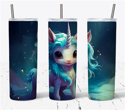 Unicorn Tumbler Wrap Magic Unicorn Png 20 Oz Skinny Sublimation Wrap