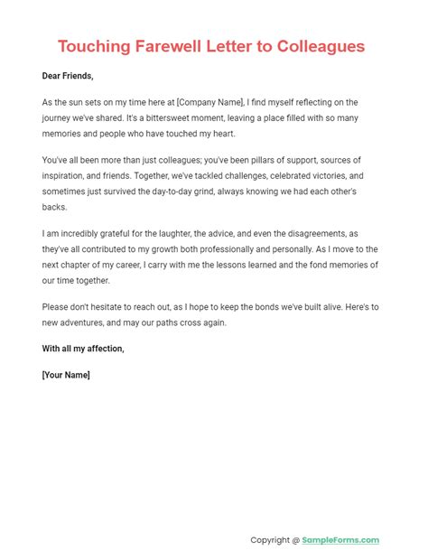 Farewell Letter Resignation