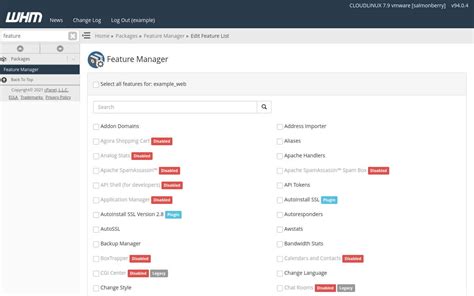 feature lists in whm catalyst2