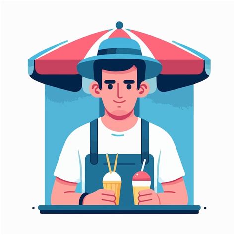 Premium Vector Street Vendor Vector