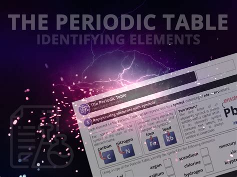 The Periodic Table Identifying Elements Teaching Resources