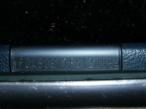 Chassis Number Or Vin Number Pelican Parts Forums