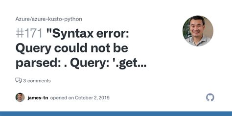 Syntax Error Query Could Not Be Parsed Query Get Ingestion Resources When Running
