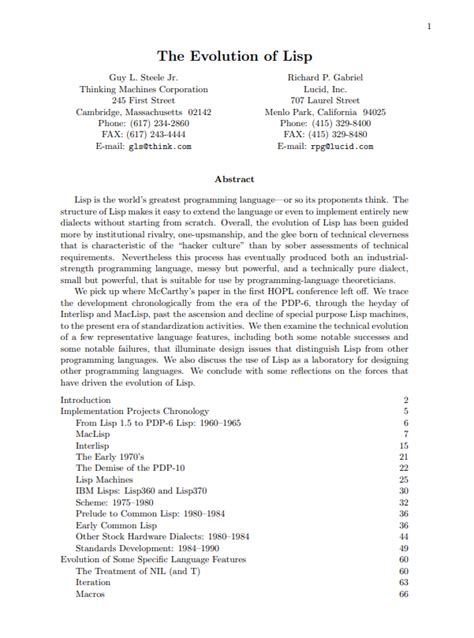The Evolution Of Lisp Free Ebooks Of It [booksofall]