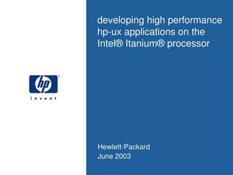 Ppt Developing High Performance Hp Ux Applications On The Intel