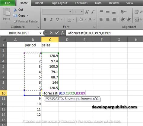 How To Use The FORECAST Function In Excel Developer Publish