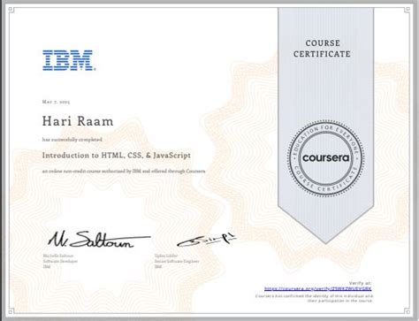Webdevelopment Html Css Javascript Learningneverstops Ibm Coursera Hari Raam