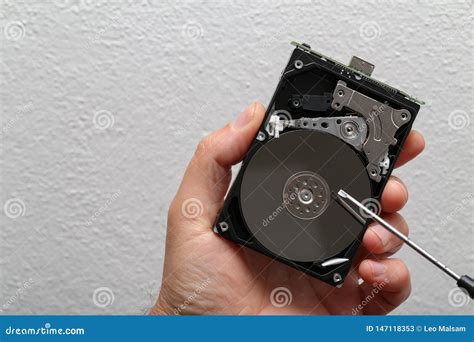 Open External Hard Drive Is Repaired Stock Image Image Of Magnetic Empty