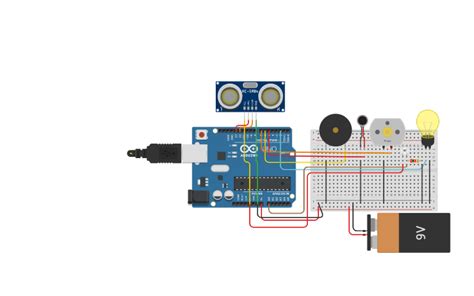 Circuit Design Smart Blind Stick Tinkercad