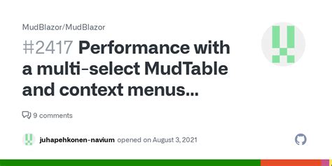 Performance With A Multi Select Mudtable And Context Menus Mudmenu