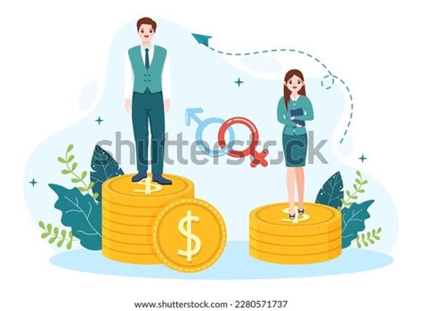 Sexism Illustration Gender Inequality Between Men Stock Vector Royalty