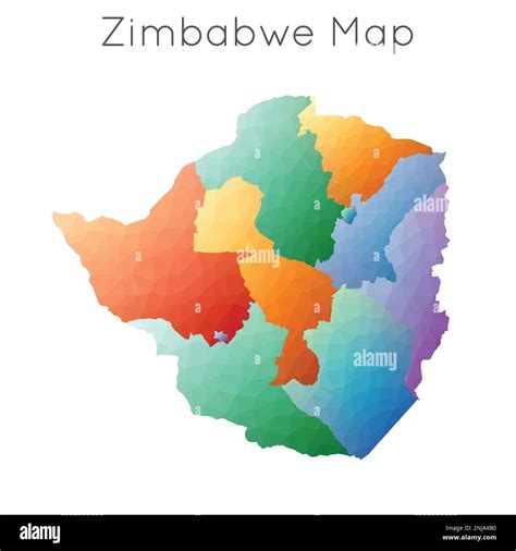 Low Poly Map Of Zimbabwe Zimbabwe Geometric Polygonal Mosaic Style Map Stock Vector Image