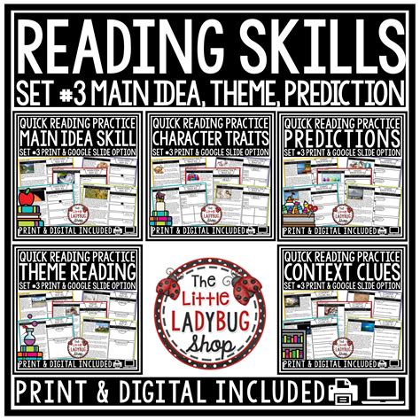 Quick Theme Main Idea Reading Comprehension Passages Skills