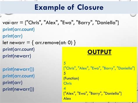 10 Funtions And Closures In Swift Programming Ppt