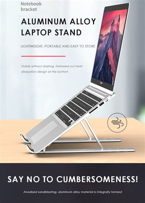 Laptop Stand For Desk Full Aluminum Alloy Laptop Holder Levels Angles Adjustable Ergonomic