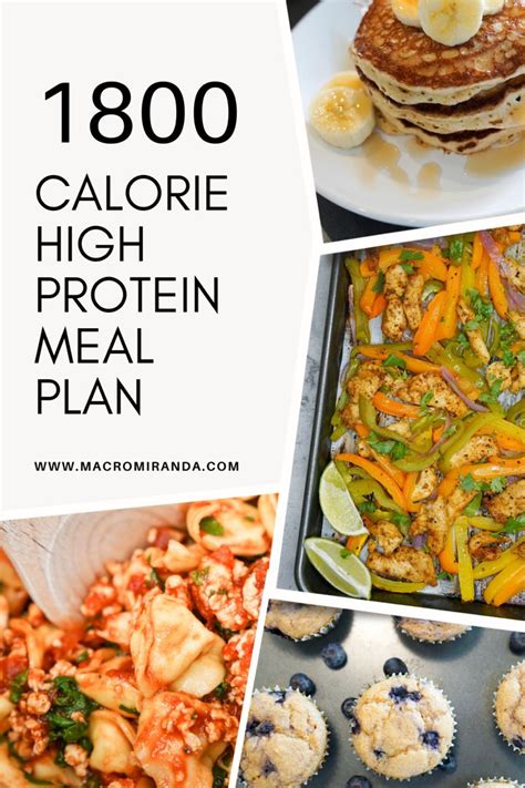 1800 Calorie High Protein Meal Plan