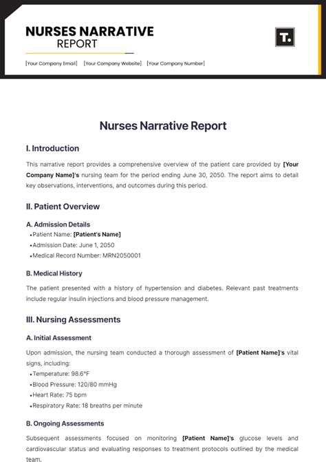 Free Narrative Report Example Template To Edit Online