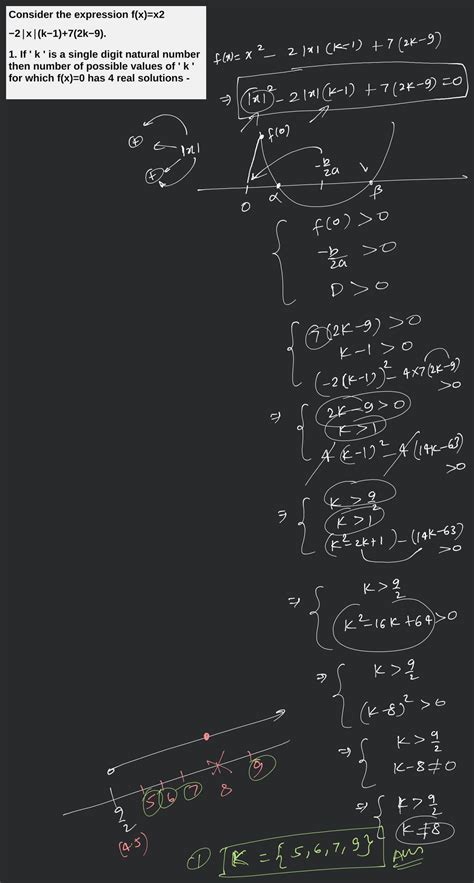 consider the expression f x x2−2∣x∣ k−1 7 2k−9 1 if k is a single