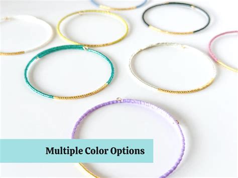 Seed Bead Wire Bracelet Colorblock Bracelet Bracelet Tiny Bead Bracelet Seed Bead Jewelry